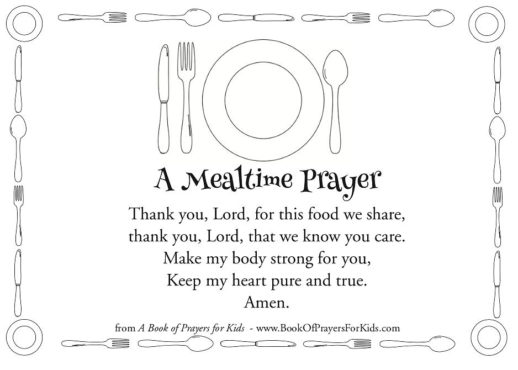 Printable Prayers from A Book of Prayers for Kids | WordWay
